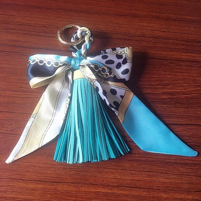 Mini Scarf Bow Leather Keychain | MinxxShop