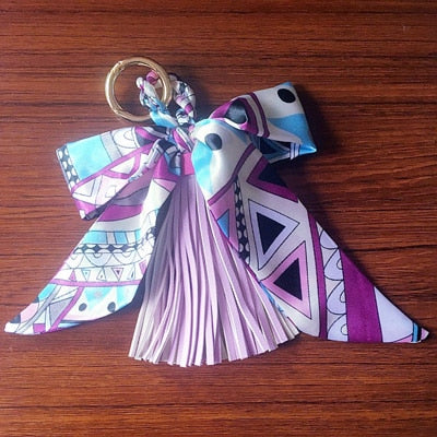 Mini Scarf Bow Leather Keychain | MinxxShop